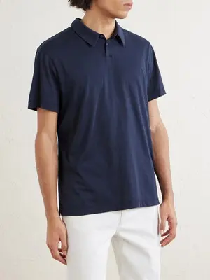 JAMES PERSE Luxe Lotus Cotton-jersey Polo Shirt