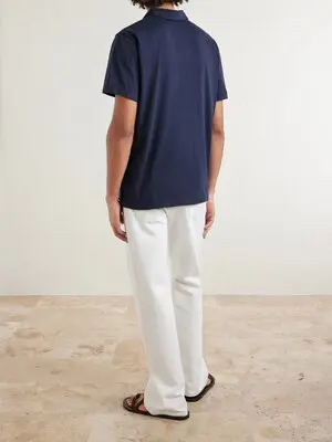 JAMES PERSE Luxe Lotus Cotton-jersey Polo Shirt
