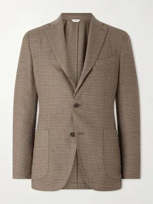 Boglioli Houndstooth Virgin Wool-blend Blazer - Brown
