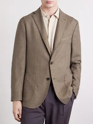 Boglioli Houndstooth Virgin Wool-blend Blazer