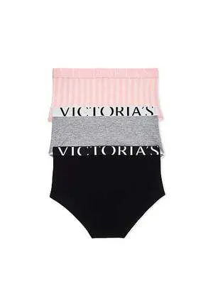 Victoria's Secret 3-pack Exploded Logo Cotton Modern Brief Panties - Print