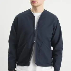 Universal Works Slub Sateen Zip Liner Jacket - Navy