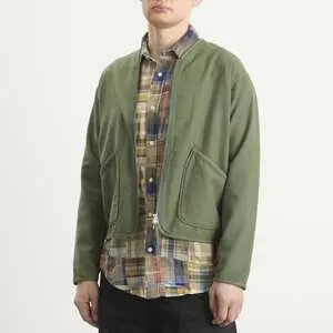 Universal Works Slub Sateen Zip Liner Jacket - Olive