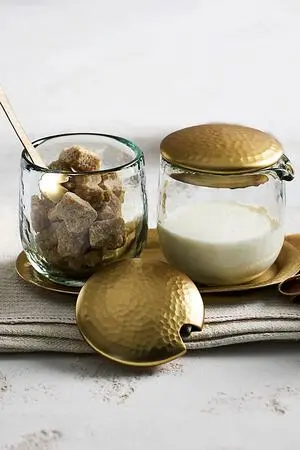 Anthropologie Artisan Cream And Sugar Set