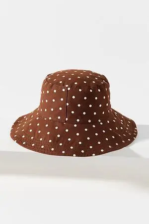Anthropologie Polka Dot Bucket Hat - Brown