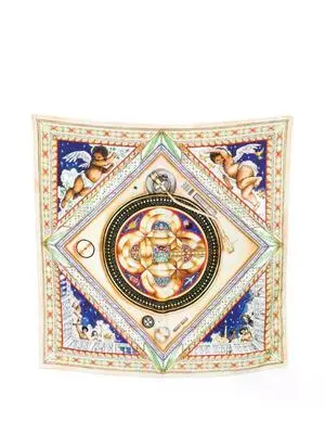 Casablanca Le Labyrinthe Cherub Patterned Scarf - Neutrals