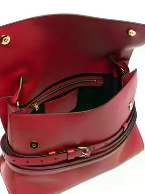 Moschino Buckle Strap Leather Tote Bag