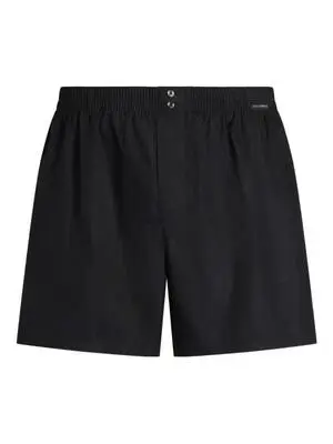 Dolce & Gabbana Logo-print Poplin Boxer Shorts - Blue