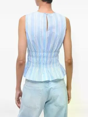 Staud Culver Striped Top - Blue
