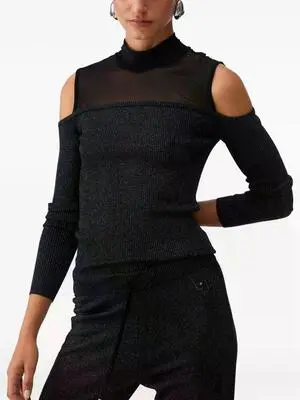 Liu Jo Mesh Insert Cold-shoulder T-shirt