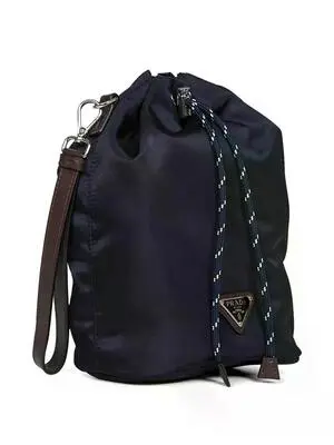 Prada Drawstring Clutch Bag With Logo