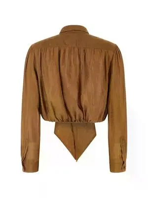 Saint Laurent Tie-neck Cropped Blouse