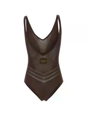 Elisabetta Franchi Openwork Bodysuit - Brown