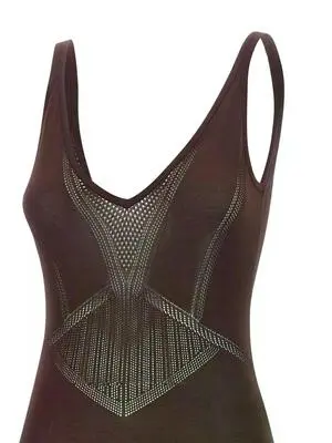 Elisabetta Franchi Openwork Bodysuit - Brown