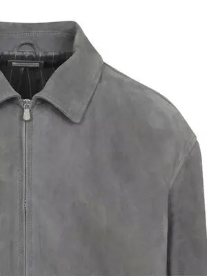 Brunello Cucinelli Suede Zip Jacket - Grey