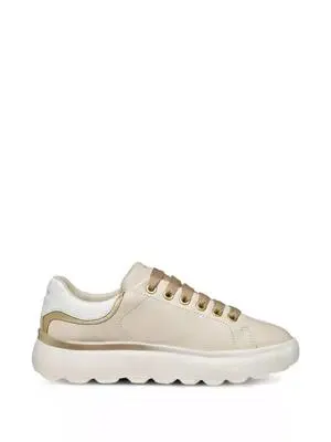 Geox Spherica Ec4.1 Lace-up Sneakers With Gold-tone Trim