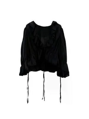 Chloé Ruffled-detail Tie-fastening Top - Black
