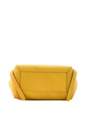 Celine Belt Bag Textured Leather Nano Shoulder Bag - Yellow