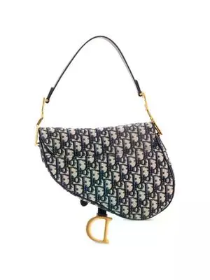 Dior Saddle Handbag Oblique Canvas Medium - Blue
