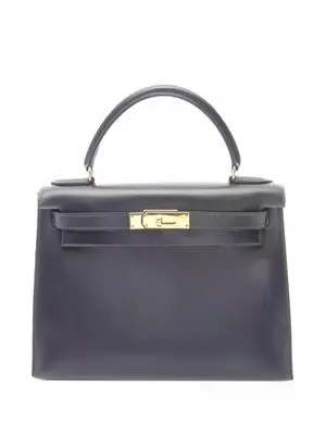 Hermès 1998 Box Calf Kelly I Sellier 28 Handbag - Blue