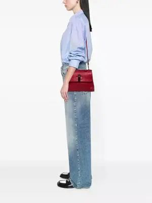 Gucci 2000-2015 Medium Leather Bamboo Daily Satchel - Red