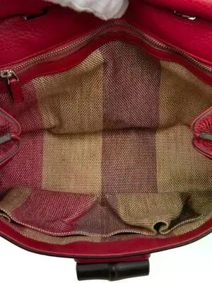 Gucci 2000-2015 Medium Leather Bamboo Daily Satchel - Red
