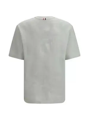 Thom Browne Rwb Stripe-trim Pocket T-shirt - Grey