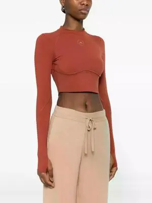 Adidas Crew Neck Long Sleeve Cropped Top