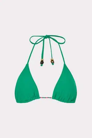 MILLY Two Tone Rope Bikini Top - Green