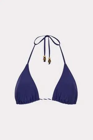 MILLY Two Tone Rope Bikini Top - Navy