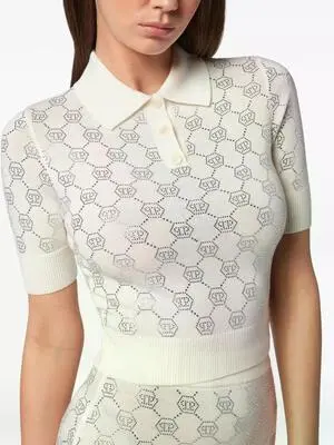 Philipp Plein Monogram Knitted Polo Shirt