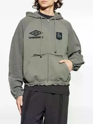 UMBRO Logo-embroidered Zip-up Sweatshirt