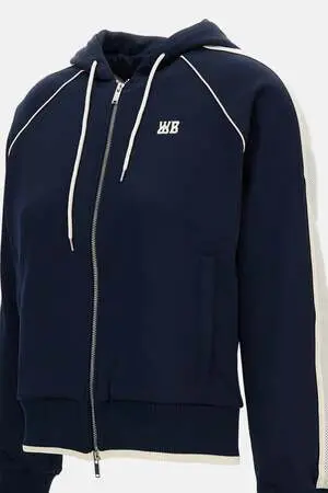 WALES BONNER Anthem Terry Cotton Blend Hoodie - Blu