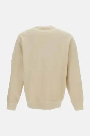 C.P. COMPANY Crewneck Sweatshirt With Lens Detail - Beige