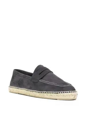 Manebí Suede Loafer Espadrilles With Braided Raffia Sole