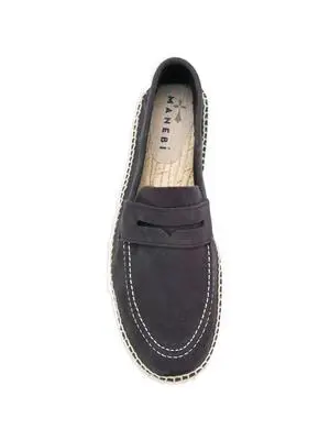 Manebí Suede Loafer Espadrilles With Braided Raffia Sole