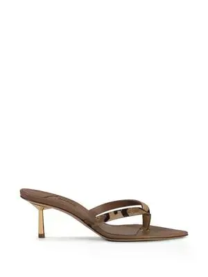 LE SILLA Gisele Heeled Sandals With Animal Print Detail - Neutrals