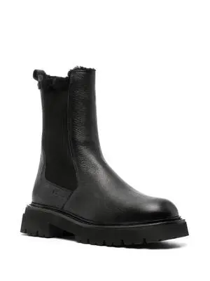 FERRAGAMO Logo-embossed Leather Chelsea Boots