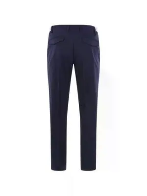 Eleventy Drawstring-waist Pleated Trousers - Blue