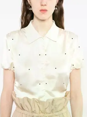 LESS Polka Dot Silk Blouse