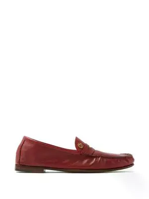Versace Guanto Leather Loafers With Medusa Hardware - Red