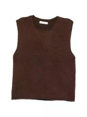 LISKA Round-neck Vest - Brown
