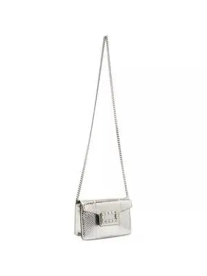 LANCEL Crystal-embellished Snakeskin Shoulder Bag