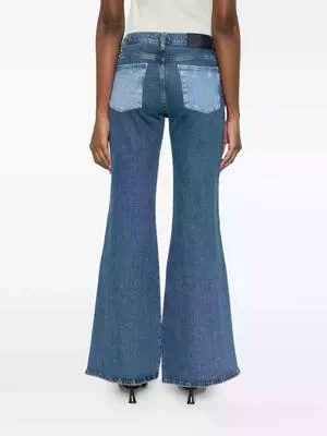 7 For All Mankind Paneled Flared Jeans - Blue