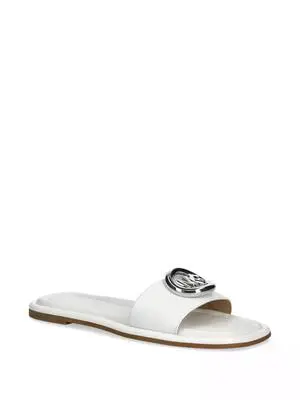 Michael Kors Milan Logo-plaque Flat Sandals - White