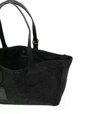 IBELIV Woven Top Handle Shoulder Bag - Black