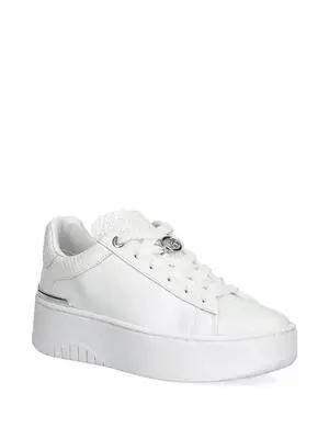 Michael Kors Dottie Reptile-effect Platform Sneakers - White