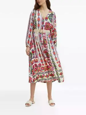 LA PETITE FRANÇAISE Floral-print Midi Dress - White
