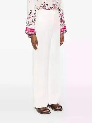 VIA MASINI 80 Linen Wide-leg Trousers