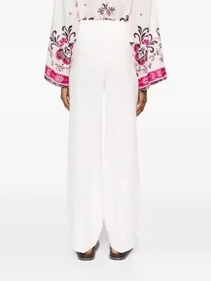 VIA MASINI 80 Linen Wide-leg Trousers